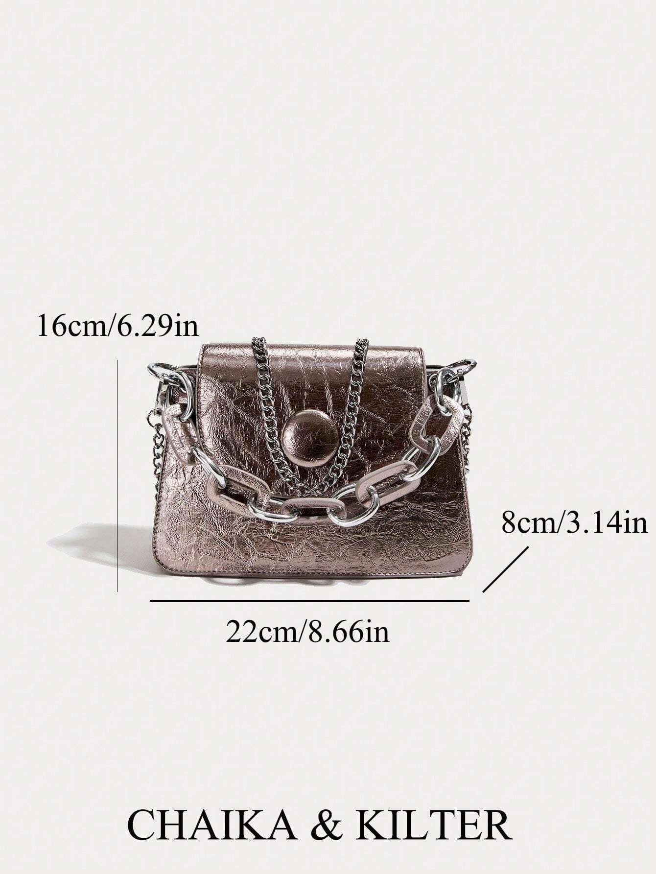 Chaika&Kilter Women's Mini Chain Shoulder Bag, PU Leather Flap Small ...