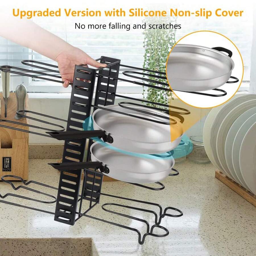 Pots And Pans Organizer - 8-Tier Kitchen Cabinet Organizers And Storage ...