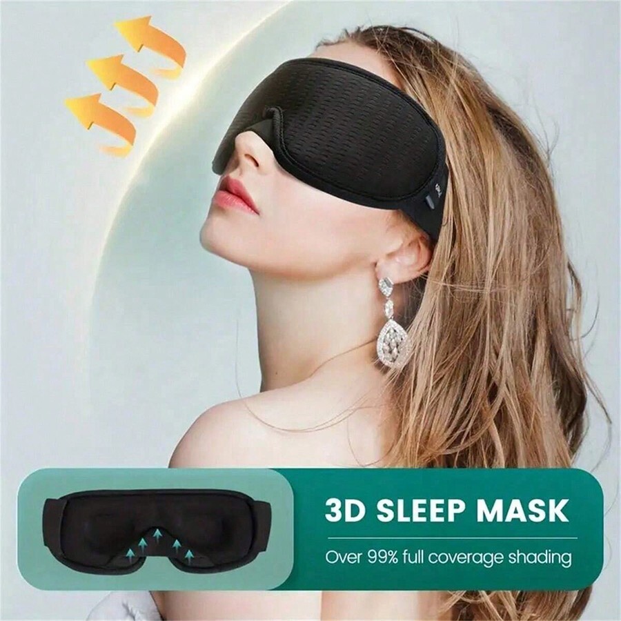 3D Sleeping Mask 100% Blackout Blindfold Sleep Mask For Eyes Smooth ...