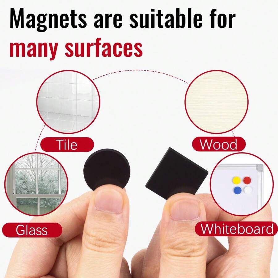Self-Adhesive Block Magnet, 10pcs Small Magnetic Stickers With Adhesive ...