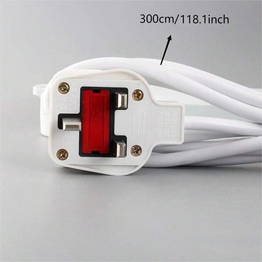 1pc British Standard Plug With 4 AC Electrical Sockets 220-240V 13A, 3m ...