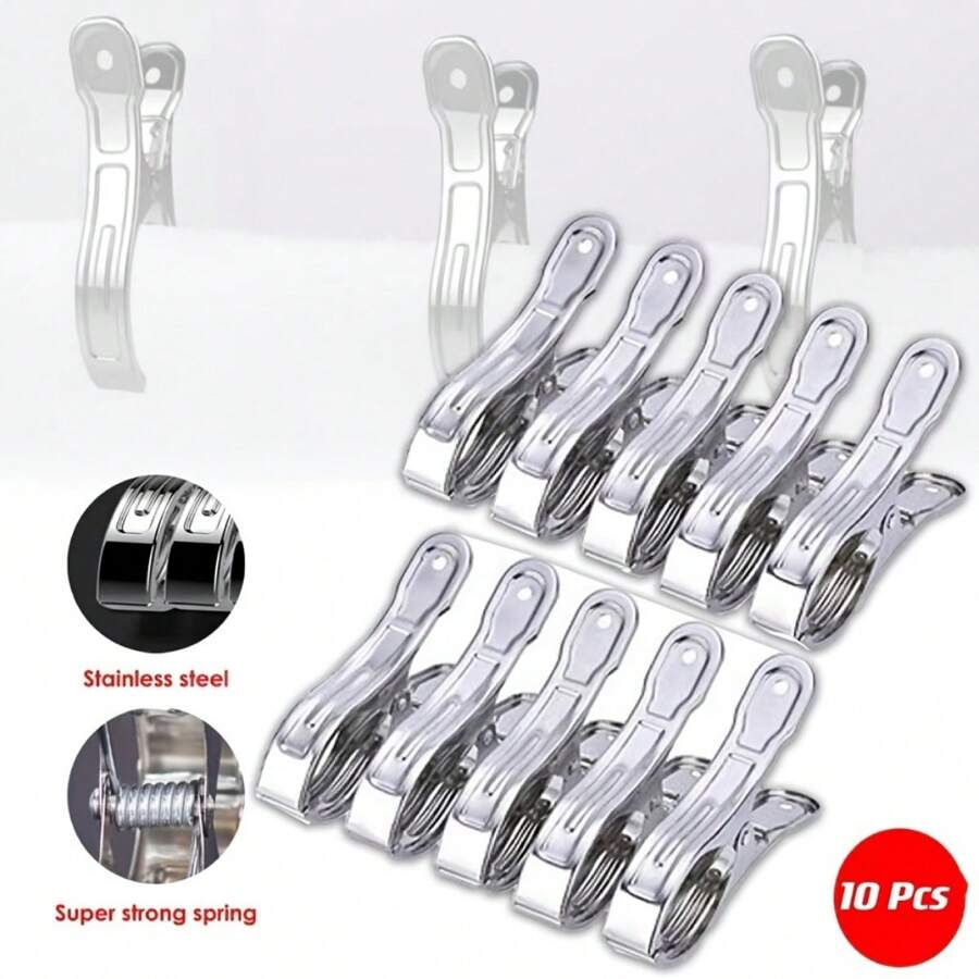 10pcs Large Stainless Steel Clips, Quilt Clips, Windproof Clothes ...