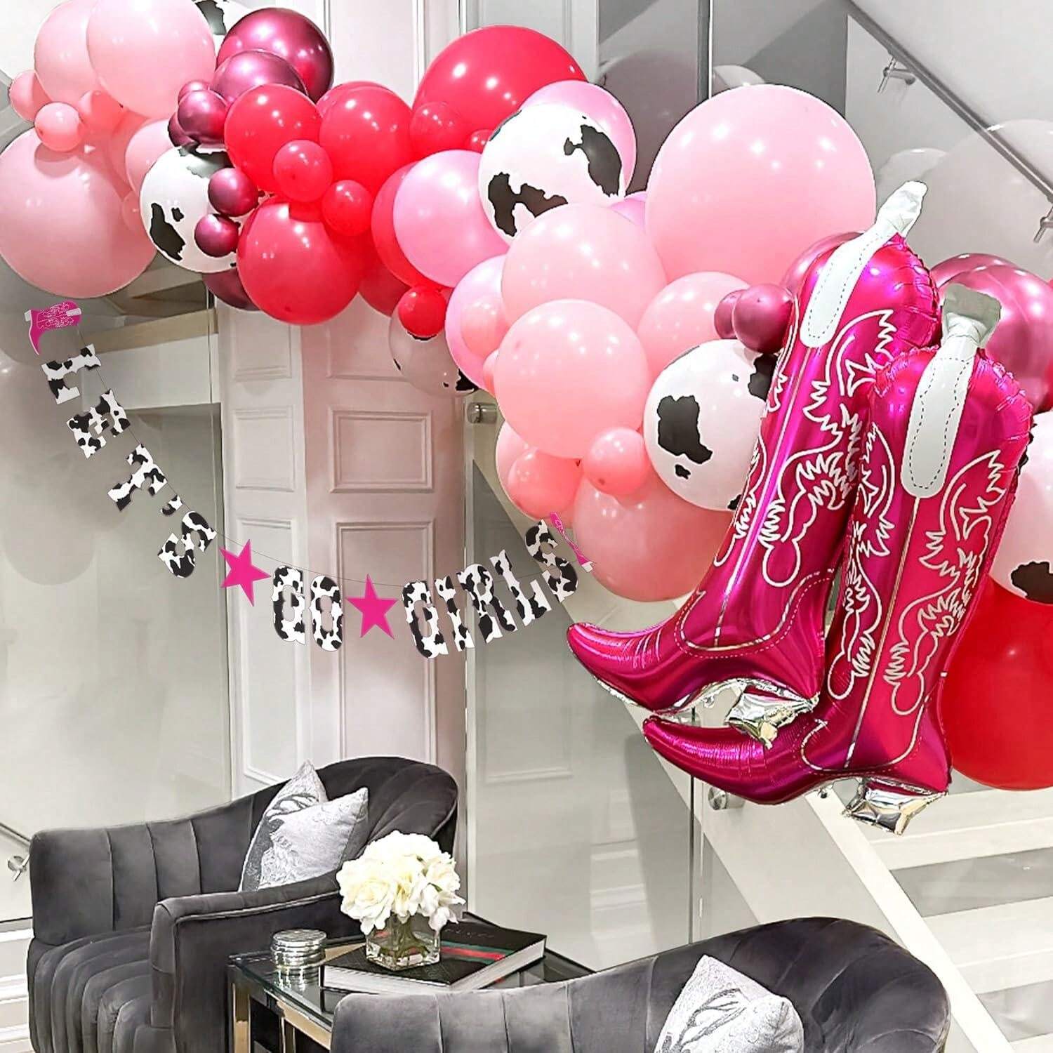 2pcs Cowgirl Boot Balloons 30 Inch Pink Boot Foil Balloon For Last ...