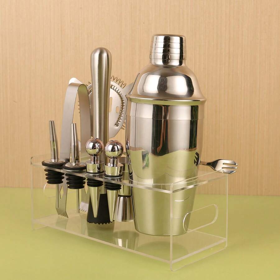 550ML Cocktail Shaker Set, Complete Beginner Bartender Kit With Shaker ...