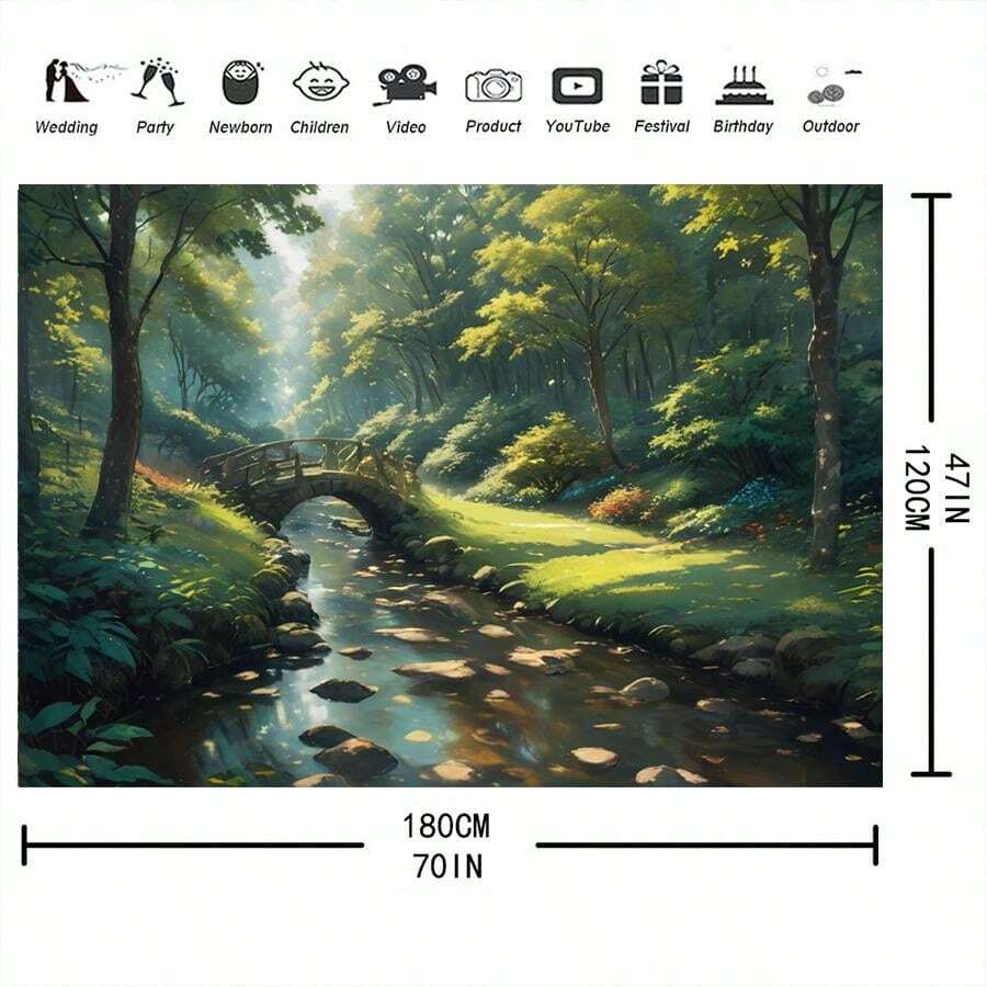 10x7 Feet Vinyl Green Forest Background For Photography, Beautiful ...