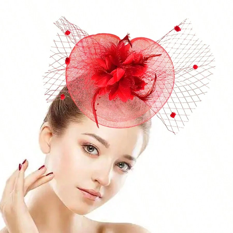 2024 Mesh Hoofdband Cap Kentucky Derby Hoofddeksel Voor Veer Bloemen ...