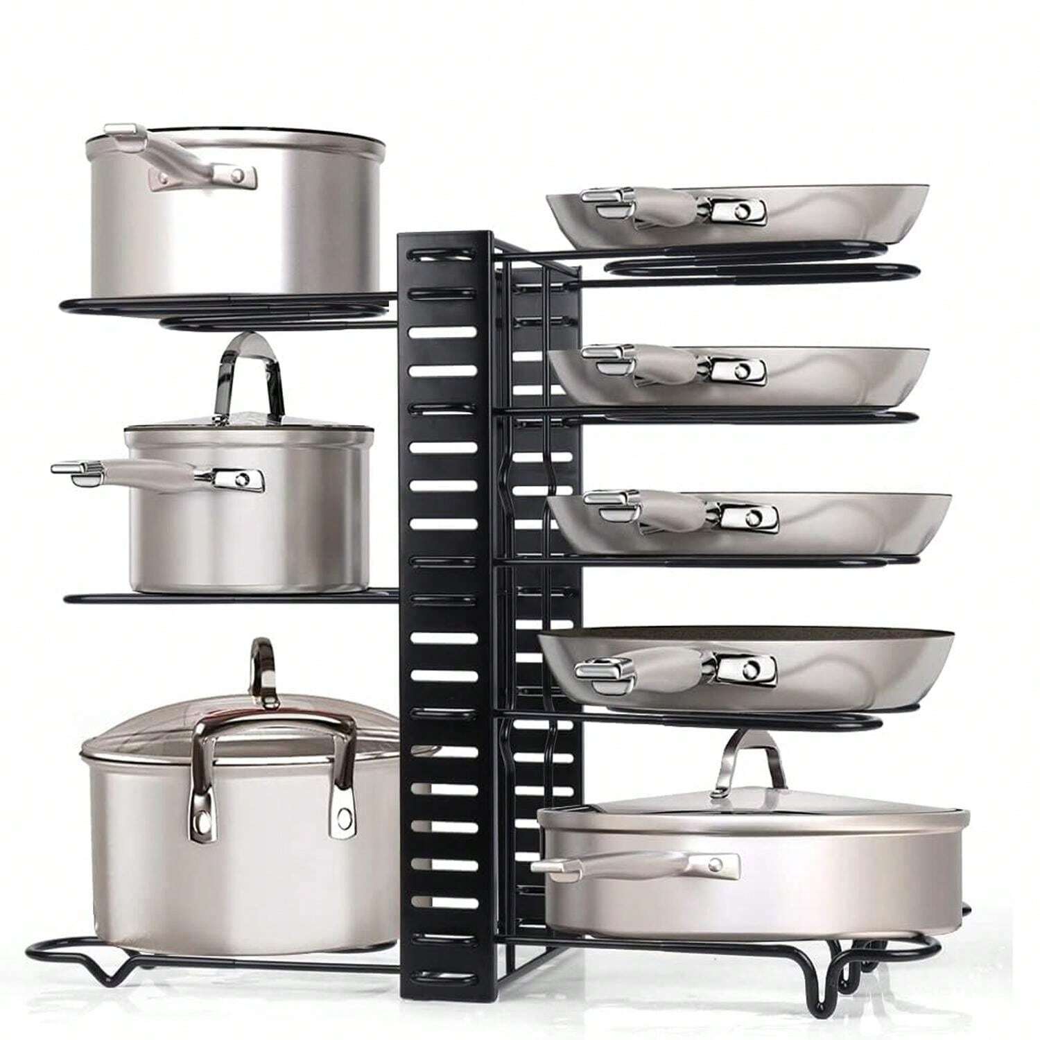 Pots And Pans Organizer - 8-Tier Kitchen Cabinet Organizers And Storage ...