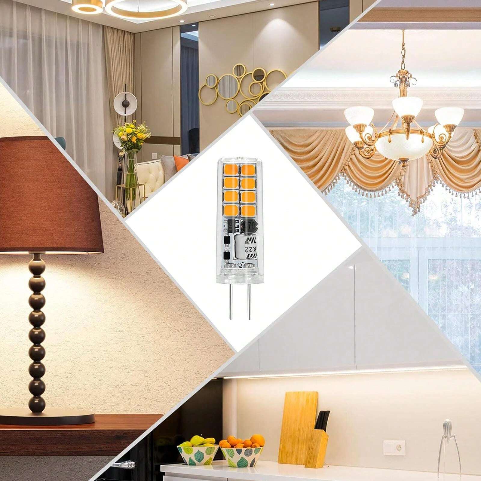 Conjunto de 10 bombillas LED G4 con base JC bi-pin de 1W-1.2W y 12V, reemplazo de bombilla ...