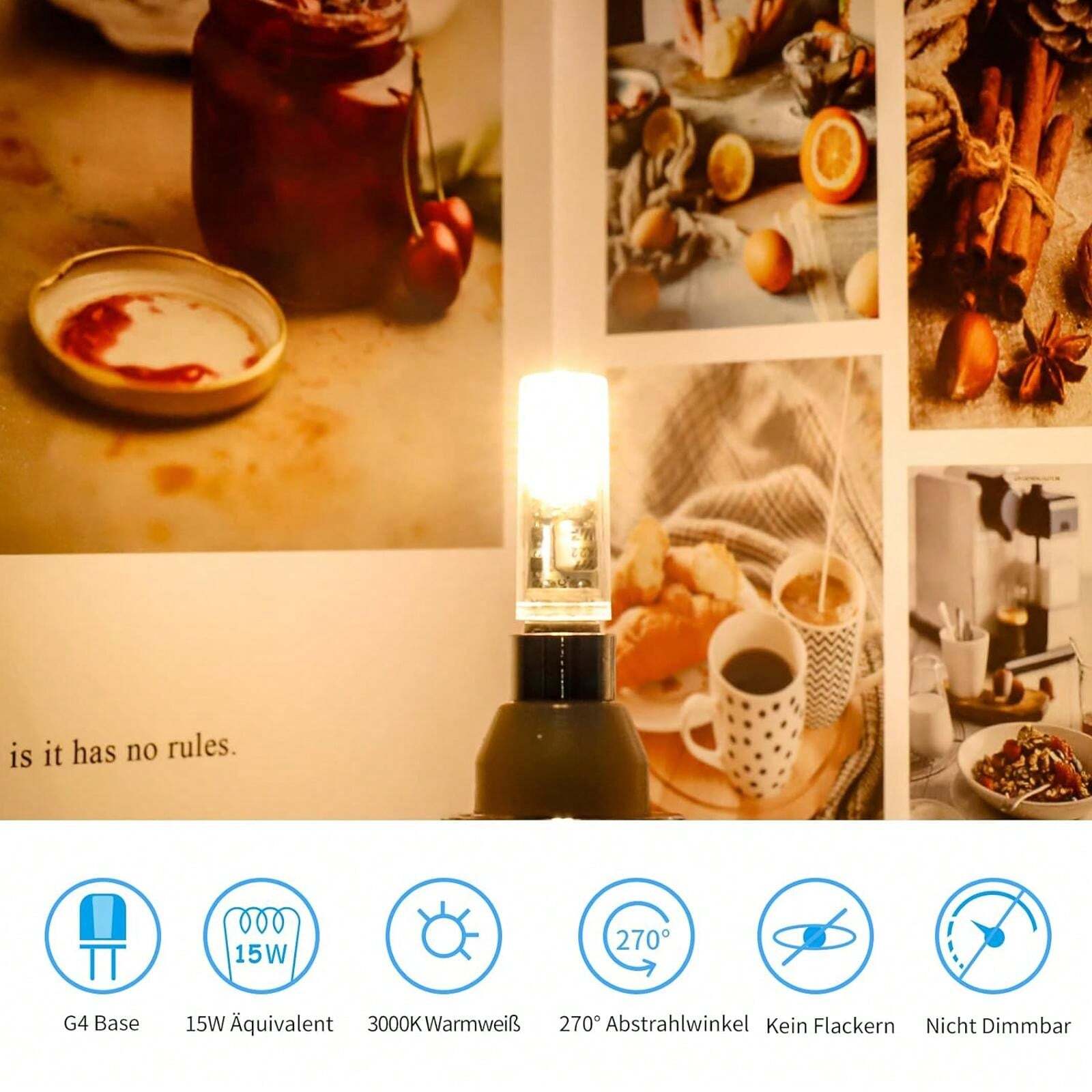 Conjunto de 10 bombillas LED G4 con base JC bi-pin de 1W-1.2W y 12V ...