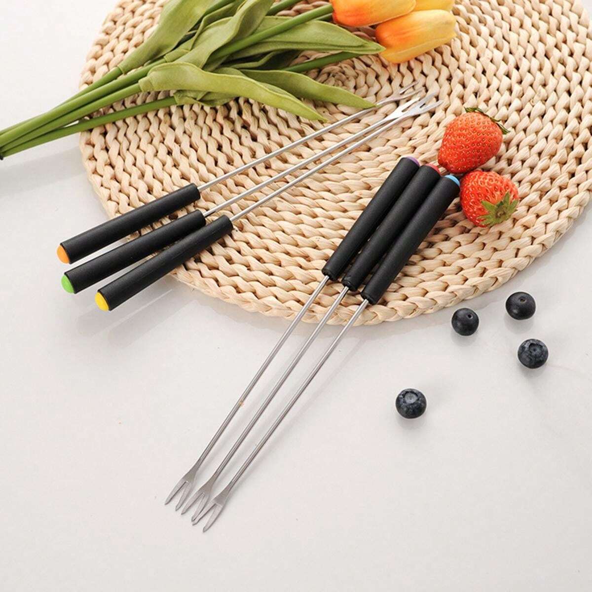 6pcs Upgraded Fondue Forks Set: "Elevate Your Dinner Party With Premium ...