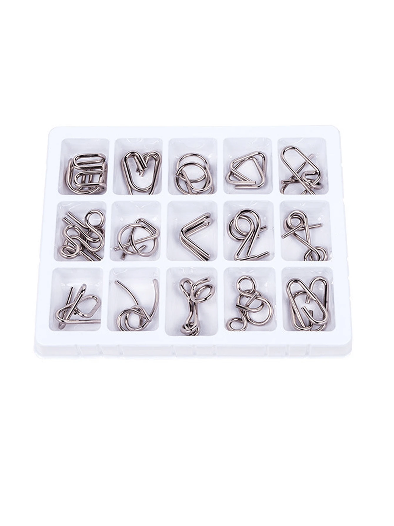 15pcs IQ Test Toy Set, Nine Linked Rings Disentanglement Puzzle, Busy ...