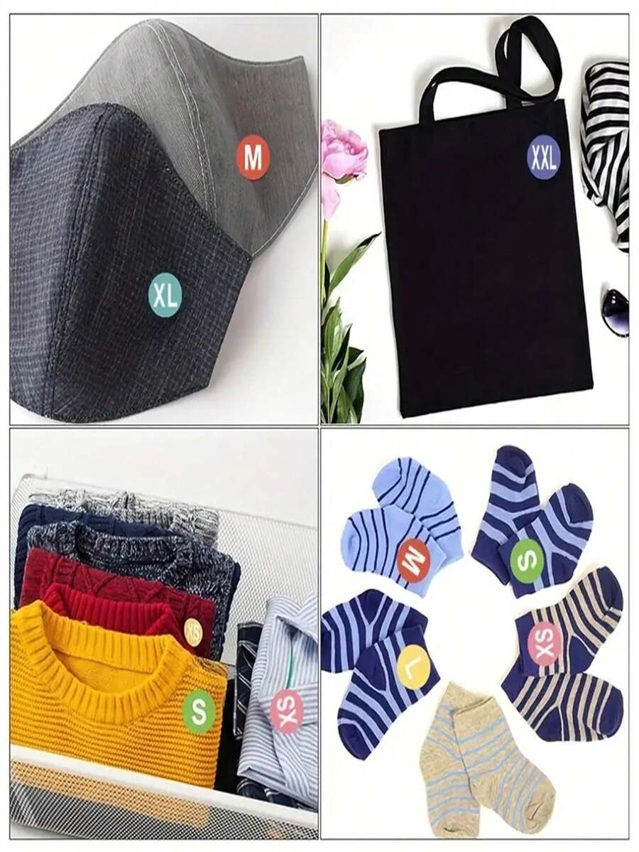 700pcs(20 Sheets) Clothing Size Stickers, Retail Shirt Size Labels, 1 ...