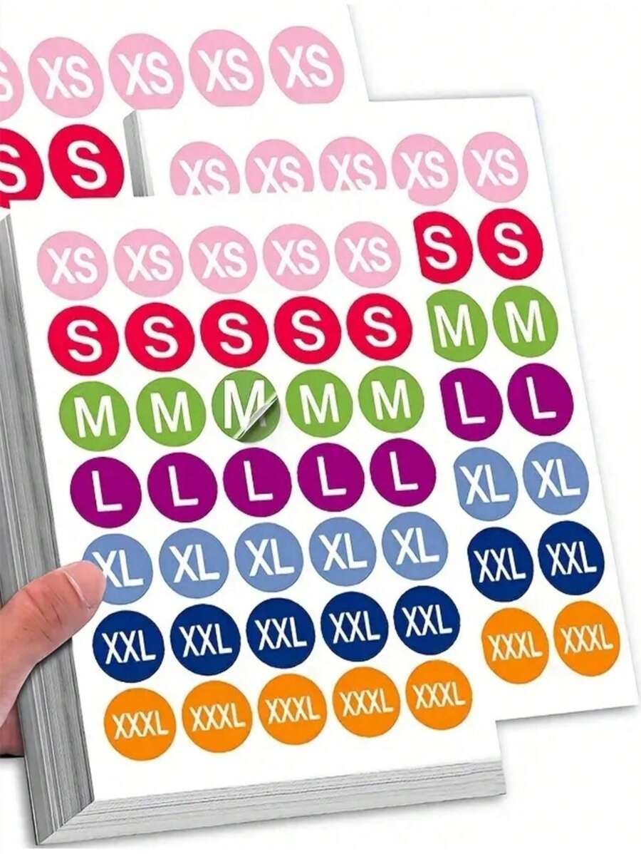 700pcs(20 Sheets) Clothing Size Stickers, Retail Shirt Size Labels, 1 ...