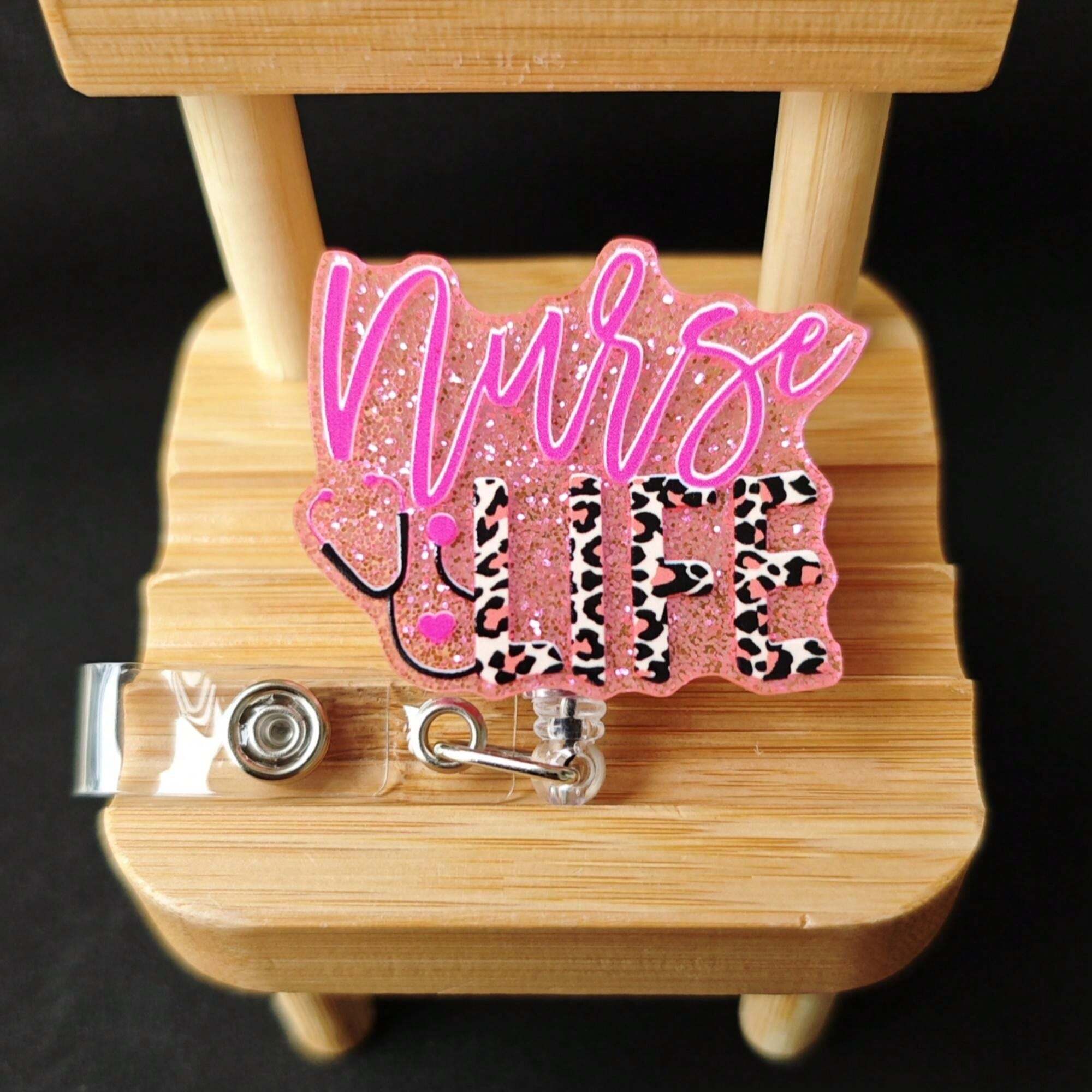 Nurse Life Badge Reel Holder Retractable With ID Clip For Nurse Nursing ...