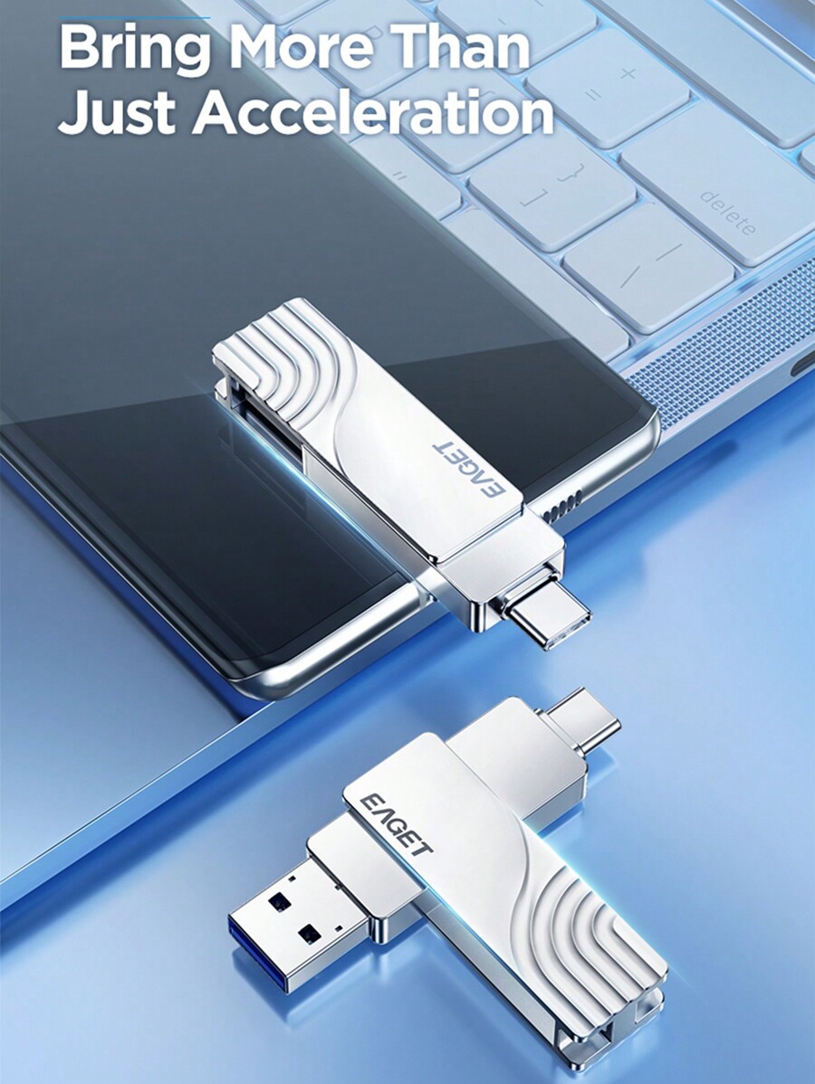 EAGET USB 3. 2 Type C ל-USB Flash Drive Pen Drive 1T 512GB 216GB 128GB ...