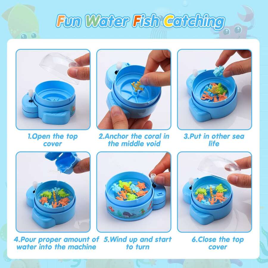 1 Set ABS Fun Desktop Toys Fish Fishing Kids Mini Fish Catchers ...