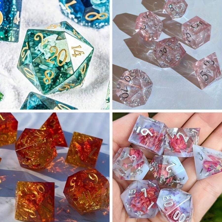 1pc Resin Dice Mold, Dice Silicone Molds For Resin, 7 Cavities Sharp ...