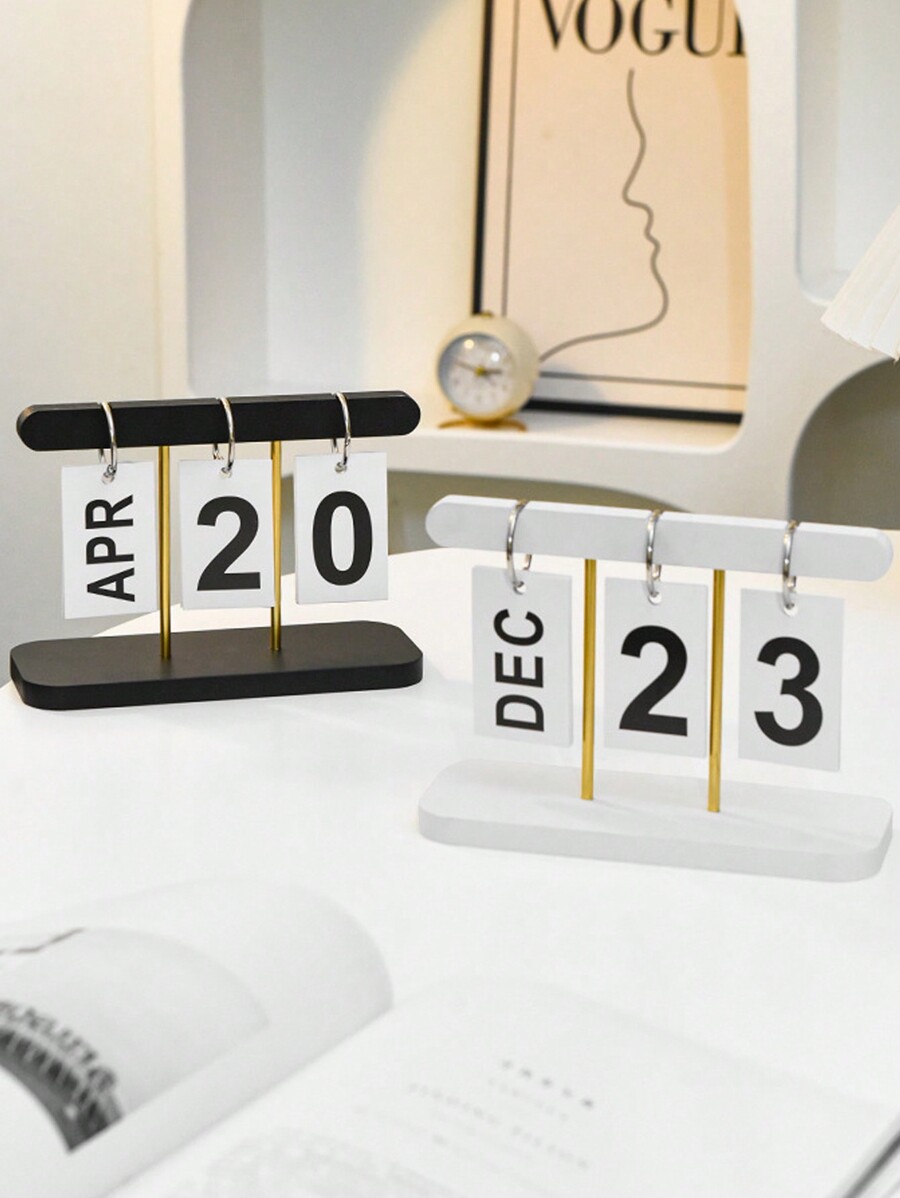1pc Modern Minimalist Wooden Perpetual Calendar Hanging Style, Desk ...