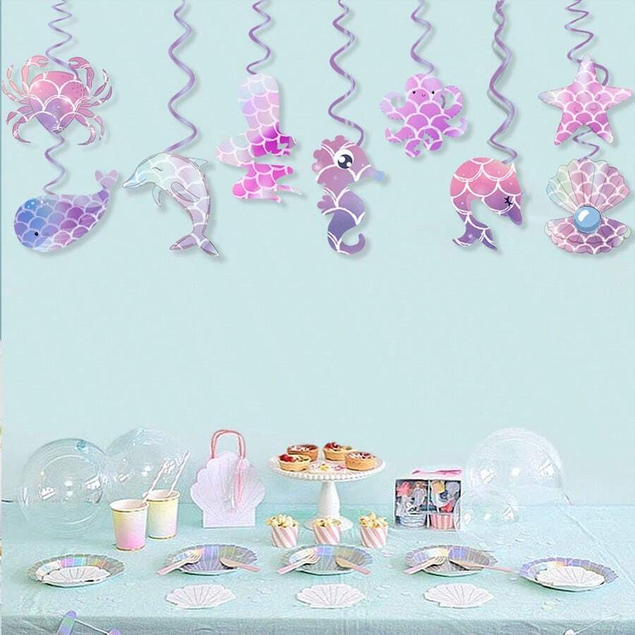 12 Pieces Of New Spiral Mermaid Charms, Ocean Theme Seahorses, Starfish ...