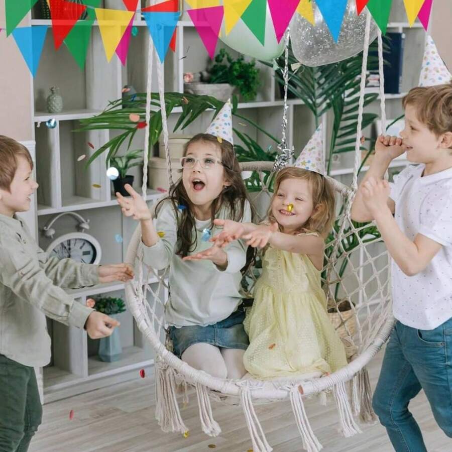 Colorful Pennant Banner Flags, Qifuyeah Multicolor Rainbow Pennant ...