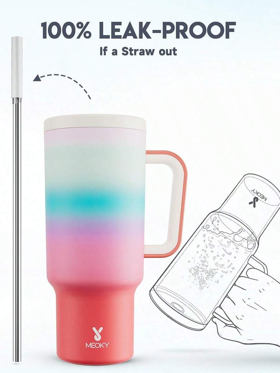 Meoky ทัมเบลอร์ขนาด 40 ออนซ์ /1.2 ลิตร มีด้ามจับ, แก้วฉนวน, ขวดน้ำฉนวน ...