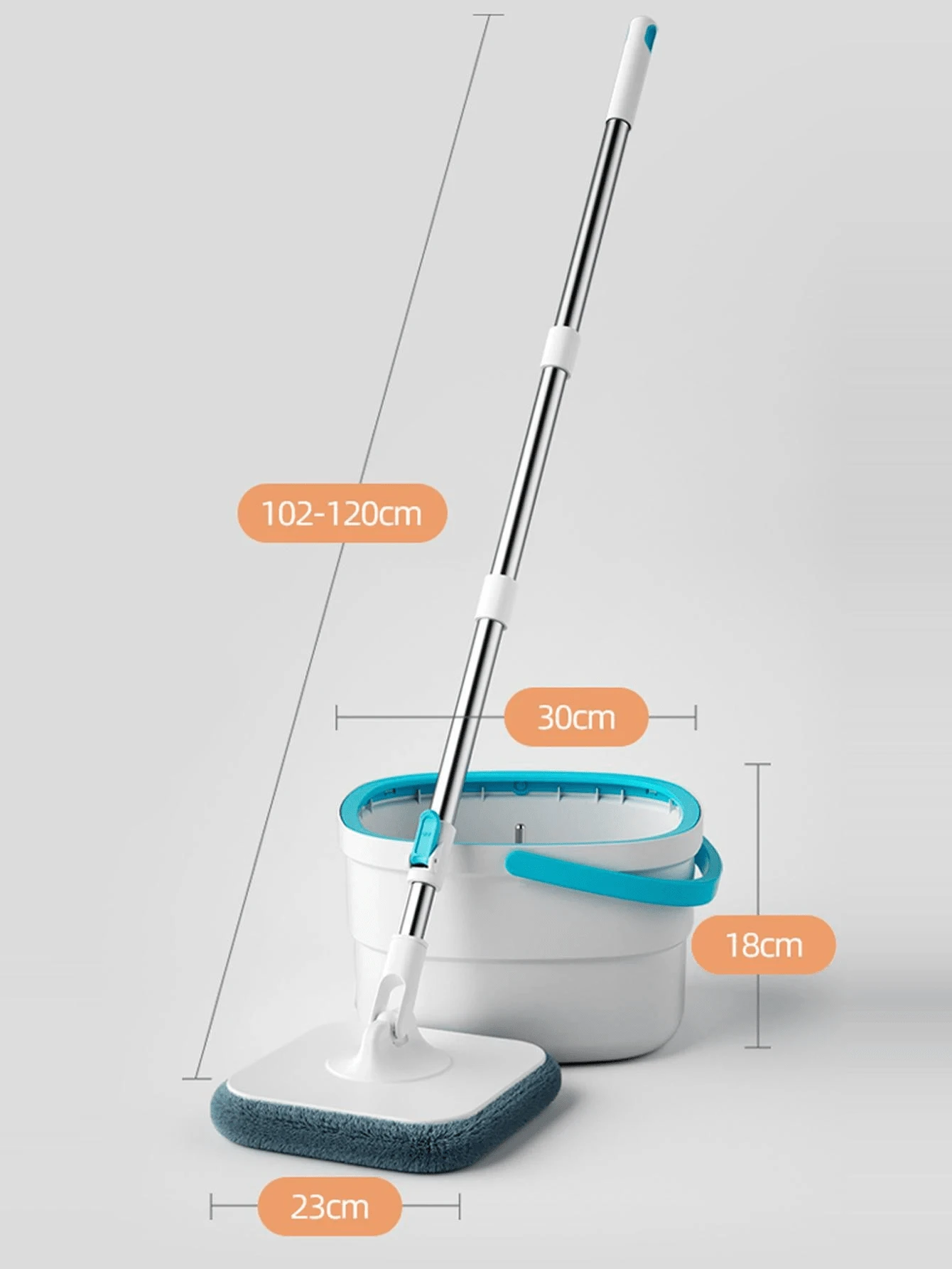1 Set Neuer Abwasser-Trennhands-Free-Mopp mit drehbarem Kopf und Eimer ...