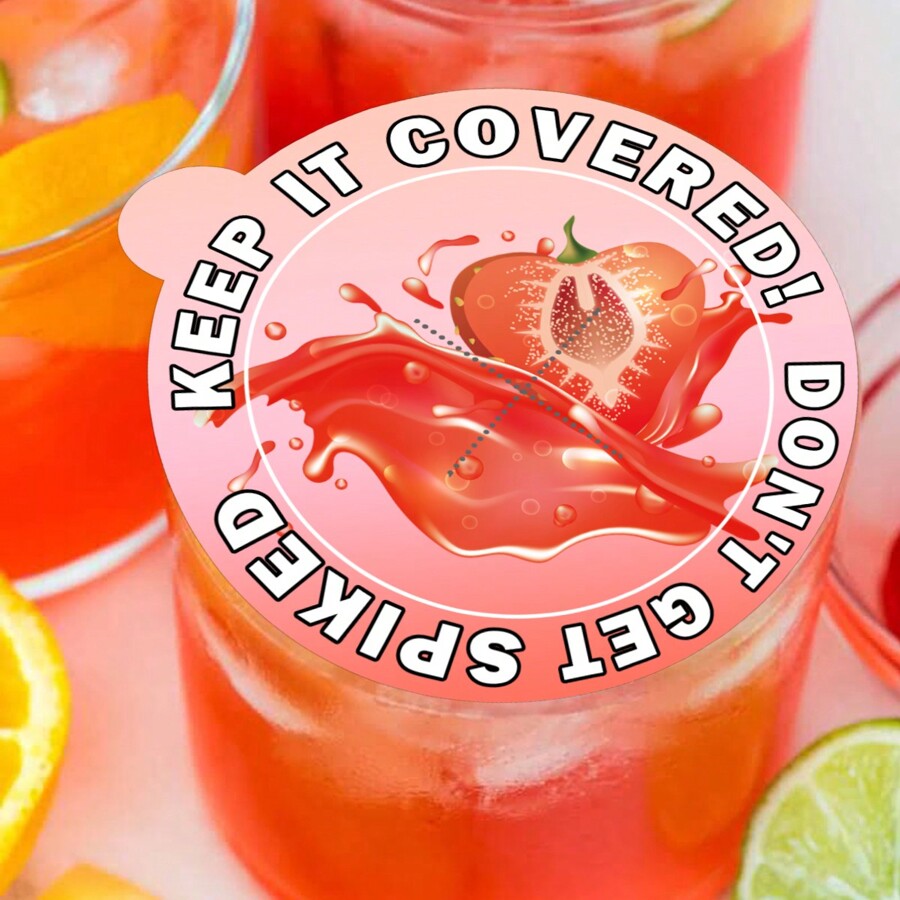 60 Pack Alcohol Protection Drink Cup Cover Protector Stickers - 4 Inch ...
