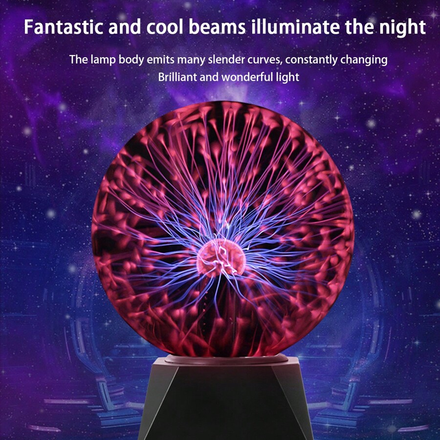 4-Inch USB Plasma Ball Touch & Sound Sensitive Globe Light Electric ...