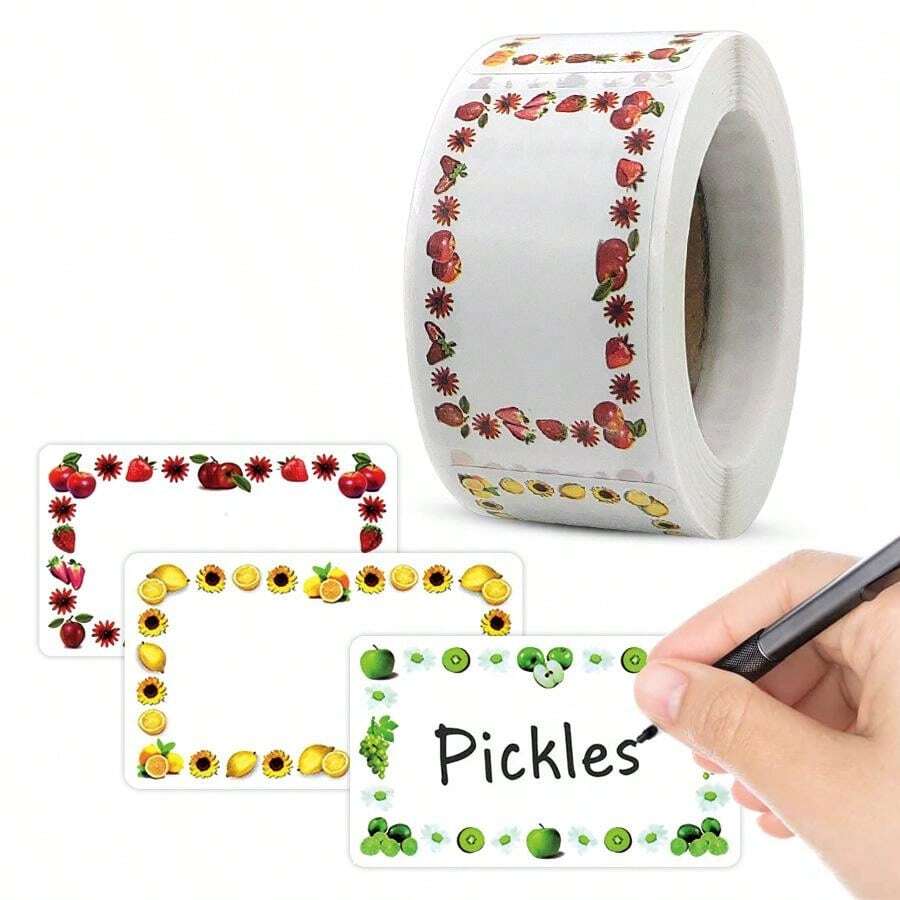 250pcs/Roll Fruit Border Classification Label Stickers, Large Bottle ...