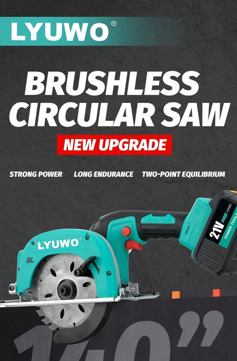 LYUWO High Power Single Hand Saw, Lithium Electric Circular Saw, Wood ...