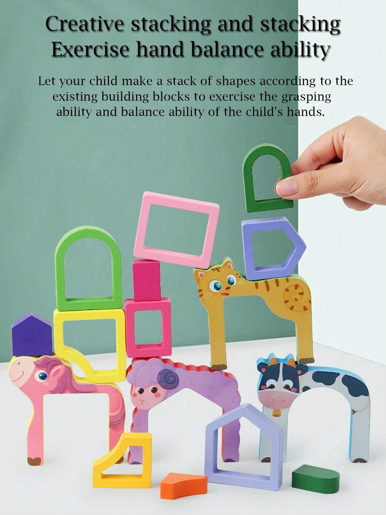 لعبة أطفال خشبية ثلاثية الأبعاد لغز حيوانات هندسية تطابق لوحة الرسم ...