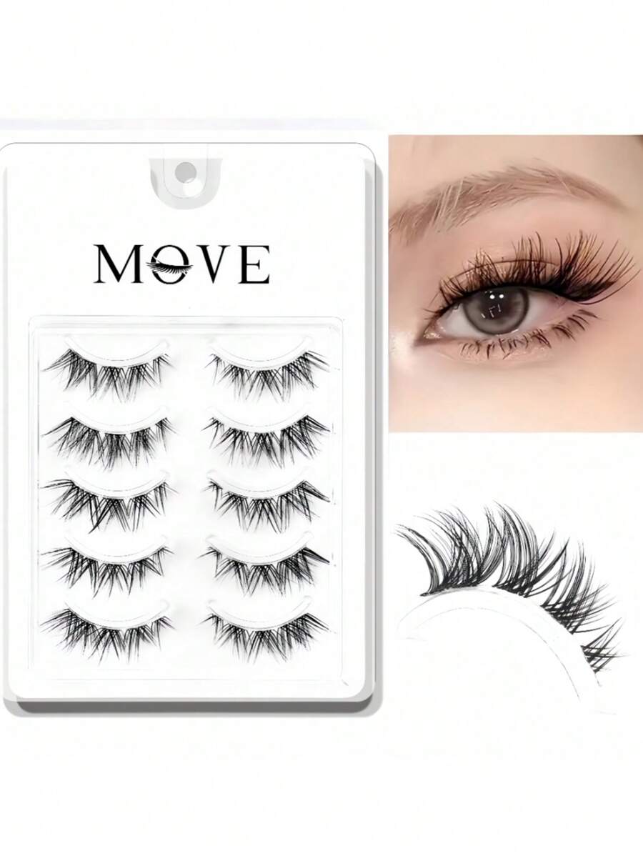 5 Pairs Fox Style Natural & Long & Wispy False Eyelashes ForDaily Party ...