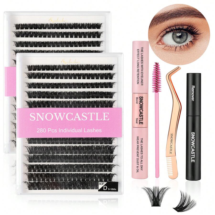 Lash Extensions Kit C D Curl 9-16MM Eyelash Extension Kit 60p 280Pcs ...