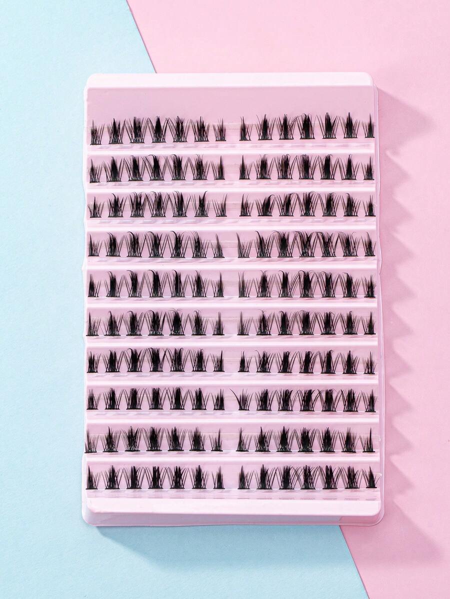 10 Rows 140 Clusters Fox-Style False Eyelashes,Left & Right Clusters ...