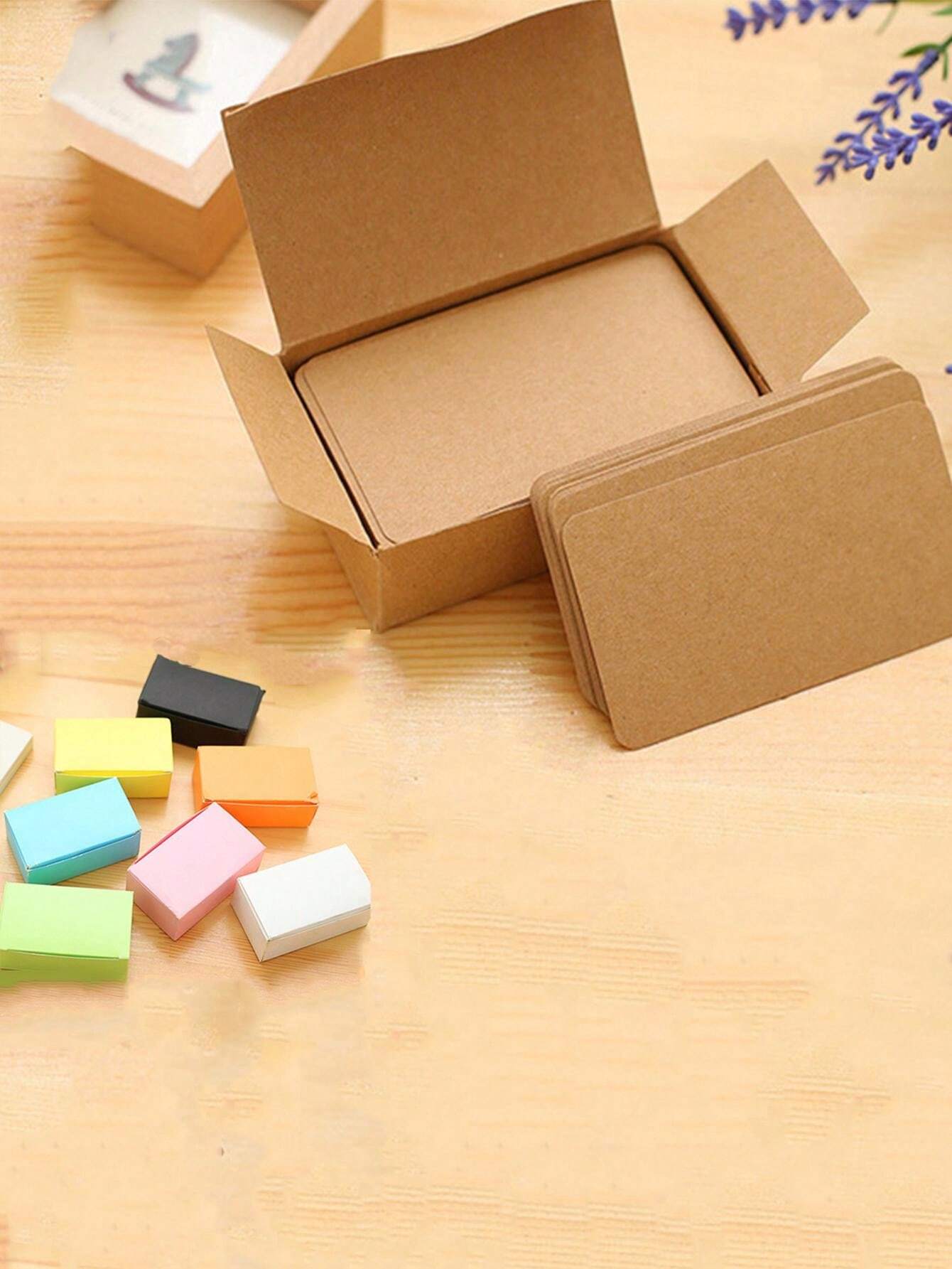 100pcs Thick Rounded Corner Blank Word Cards With Box For Students ...