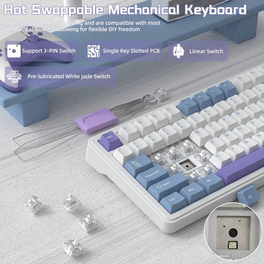 ATTACK SHARK X85 Gasket Mechanical Keyboard With Knob,75% Tri-Mode(BT5 ... ATTACK SHARK X85 Gasket Mechanical Keyboard With Knob,75% Tri-Mode(BT5 ...