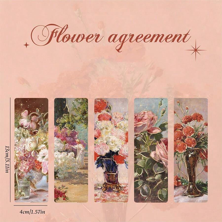 1 Pack Of 5pcs Student Reading Bookmark Cards, Gold Foil Fashionable ...