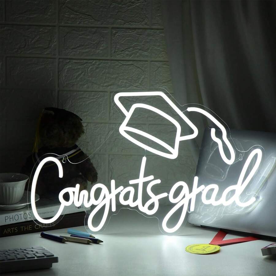 Congrats Grad Neon Sign With Graduation Cap, Congrats Grad Light Up ...