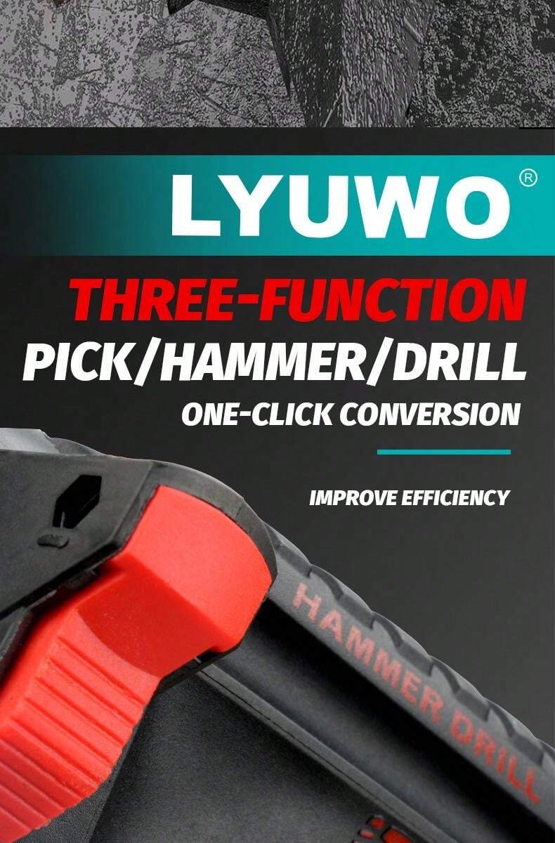 LYUWO Industrial Grade Brushless Rechargeable Lithium Electric Hammer ...