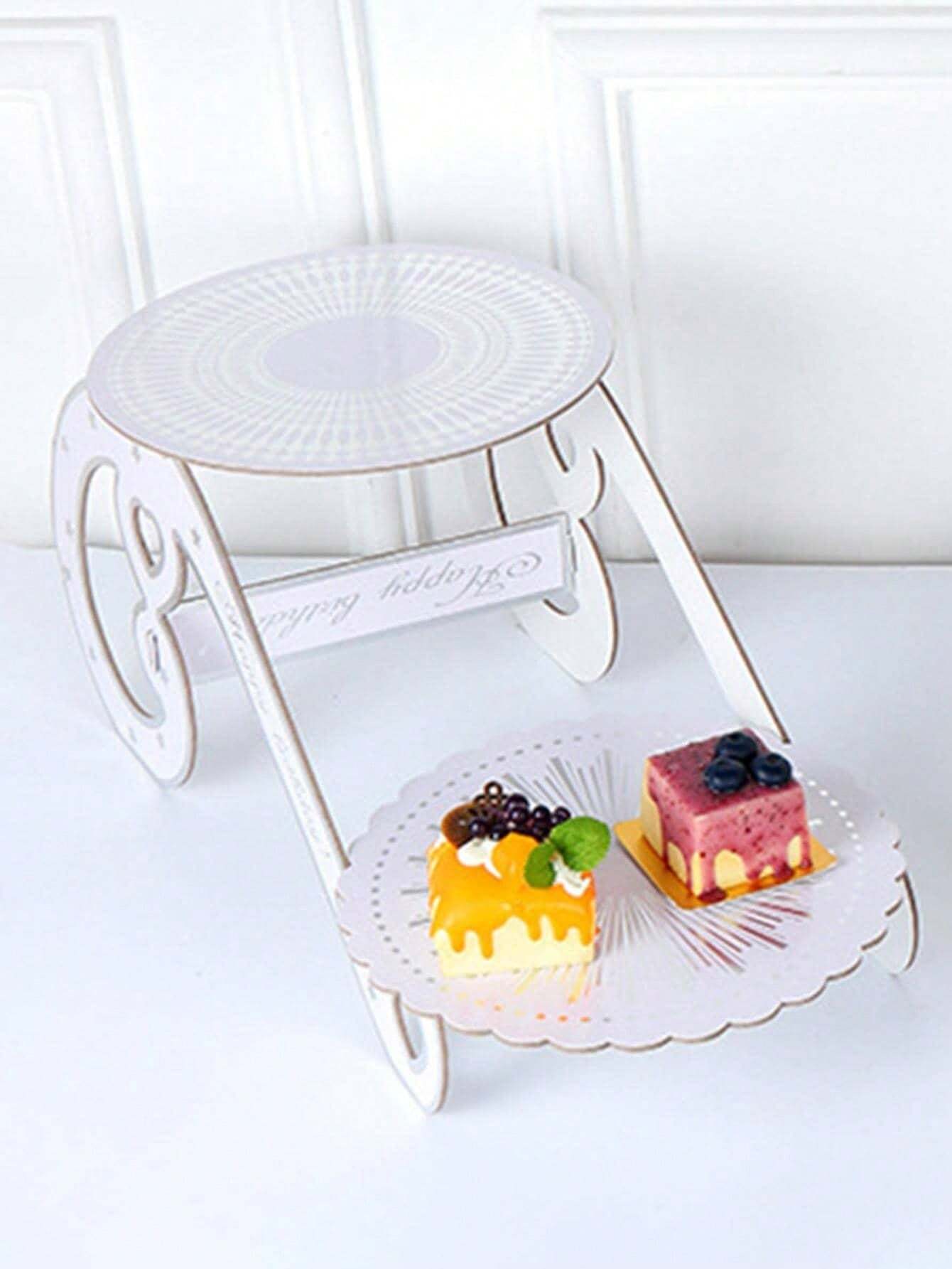 กระดาษสร้างสรรค์ 2 ชั้นเค้กแต่งงานขาตั้ง Cupcake ขาตั้งจอแสดงผล 1 ชิ้น ...