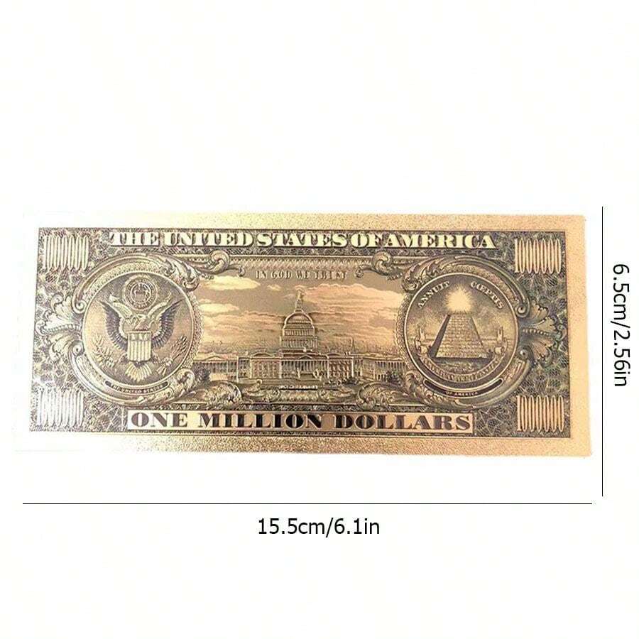 1pc Rare Gold-Plated Commemorative Banknote, Statue Of Liberty ...