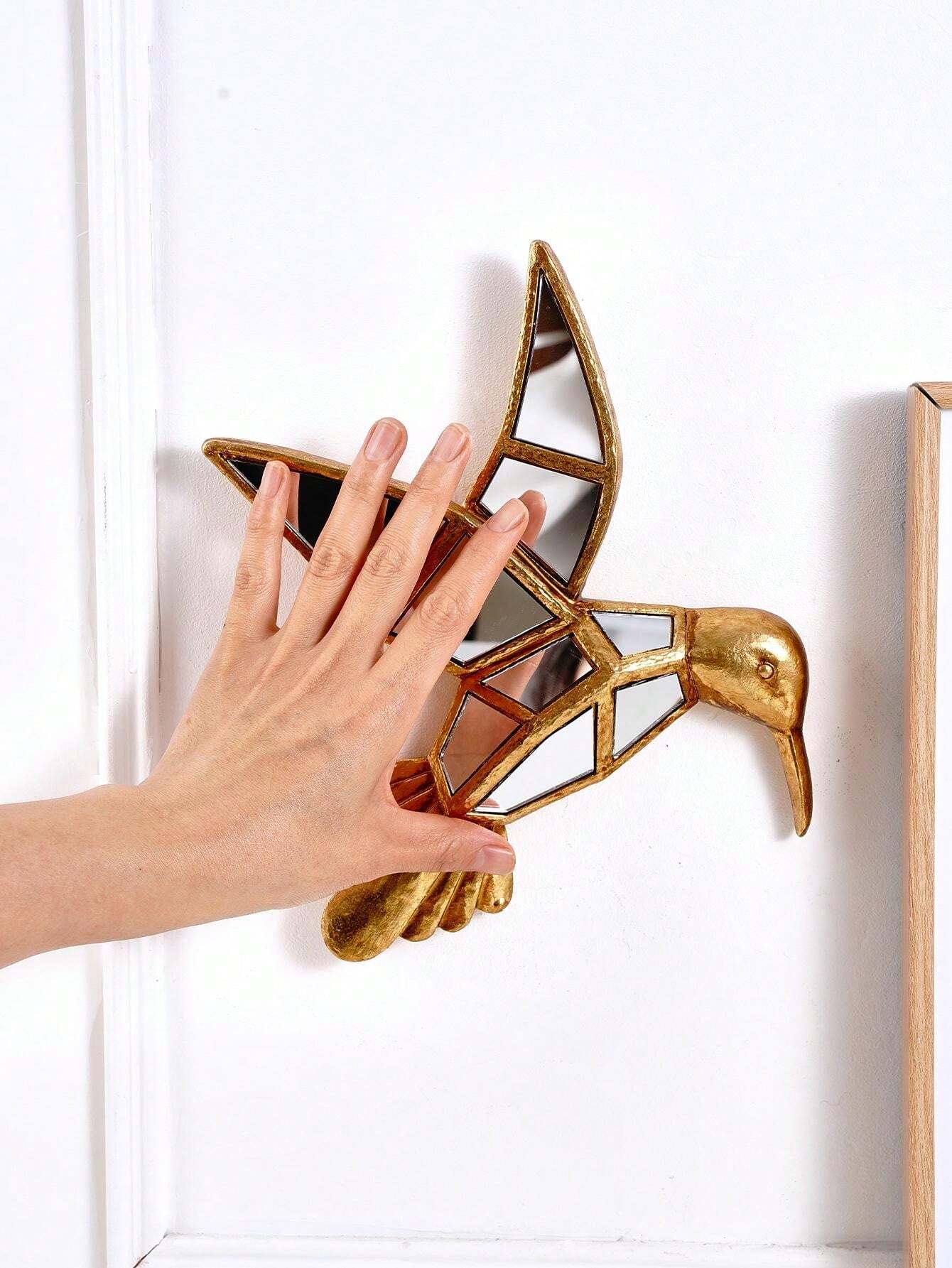 1 pieza Artesanía decorativa de pared de gorrión dorado y saltamontes ...