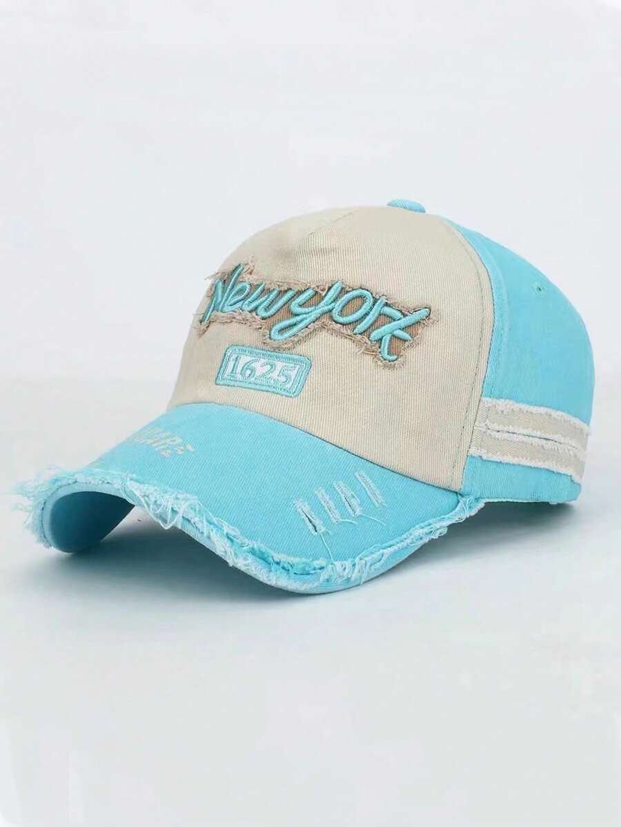 Cappello da baseball casual unisex lavato e strappato con ricamo ...
