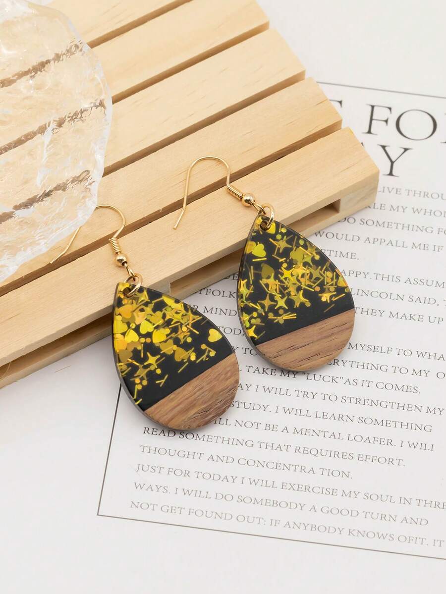 1 par de aretes de moda vintage para mujeres, articulados con nuez y ...