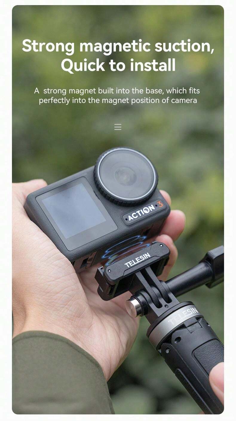TELESIN Adattatore magnetico a due grinfie accessori per telecamere ...