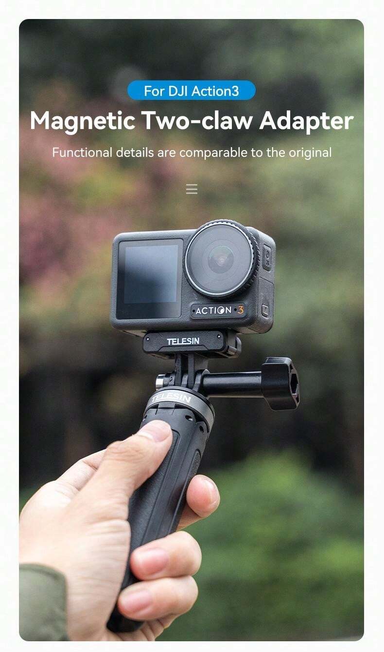 TELESIN Adattatore magnetico a due grinfie accessori per telecamere ...