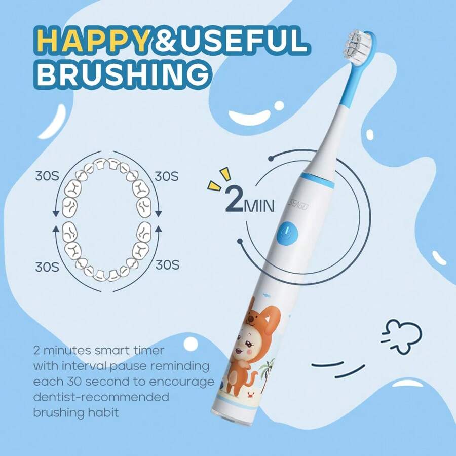 Seago Kids Electric Toothbrush Toothbrush Magnetic Levitation Motor Day And Night Mode With 4 ...
