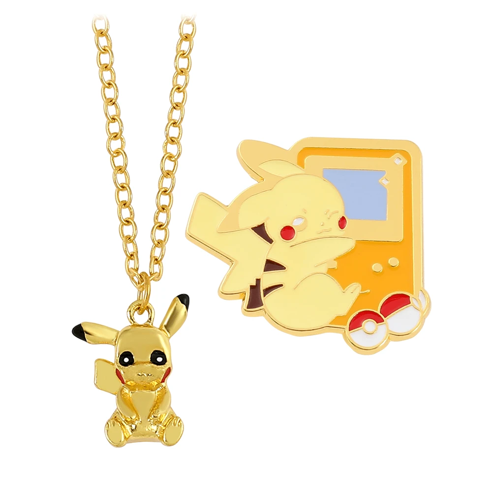 Conjunto de joyas anime Pokemon - lindo broche con figura de dibujos ...