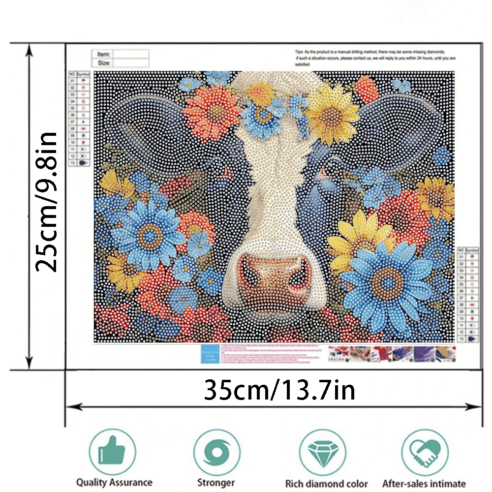 5D DIY Diamond Art Painting Cows And Flowers Diamond Art Kits For ...