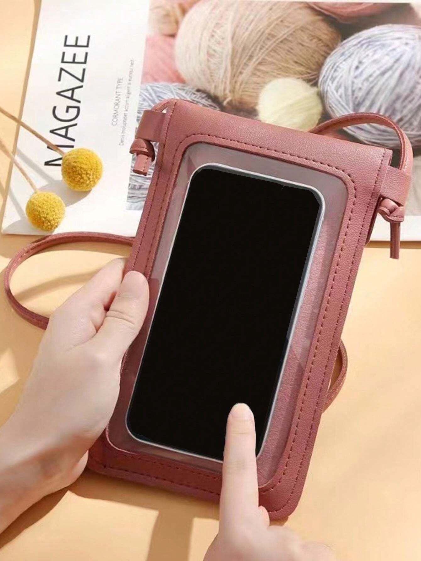 Cartera de teléfono transparente minimalista y retro para mujer en ...